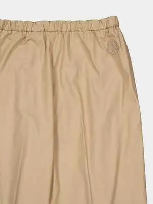 Moncler Cotton Poplin Wide-leg Trousers - Beige