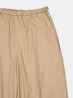 Moncler Cotton Poplin Wide-leg Trousers - Beige