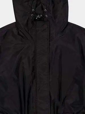 Moncler Hooded Ruched Rain Jacket - Blue