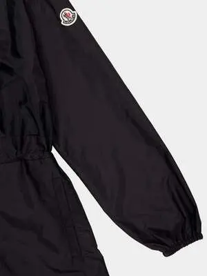 Moncler Hooded Ruched Rain Jacket - Blue