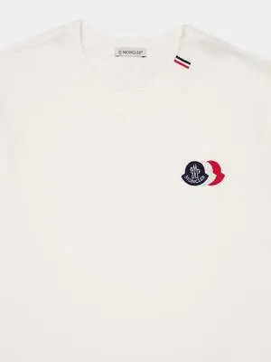 Moncler Natural Cotton T-shirt With Logo - White
