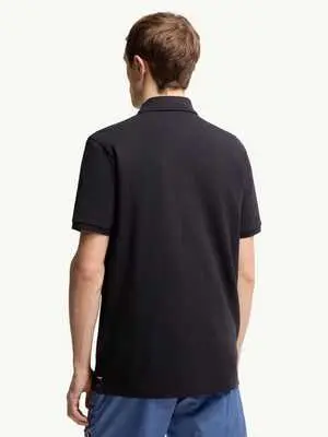 Moncler Dark Cotton Piqué Polo Shirt - Blue