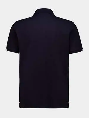 Moncler Dark Cotton Piqué Polo Shirt - Blue