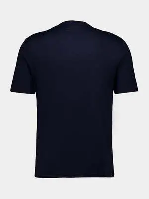 Fedeli Midnight Knitted Cotton T-shirt - Blue