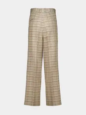 Auralee Silk Linen Check Trousers