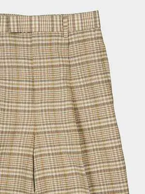 Auralee Silk Linen Check Trousers