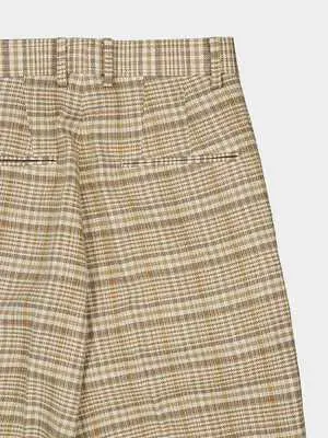 Auralee Silk Linen Check Trousers