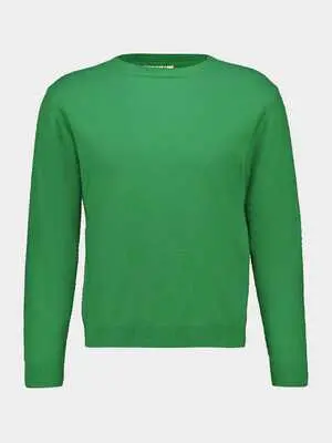 Auralee Brushed Cashmere Cotton Knit Sweater - Green