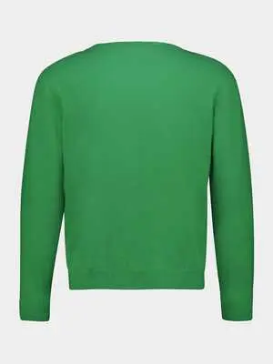 Auralee Brushed Cashmere Cotton Knit Sweater - Green