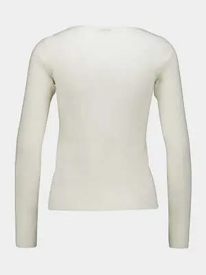 Auralee Cashmere Boat Neck Knit - White
