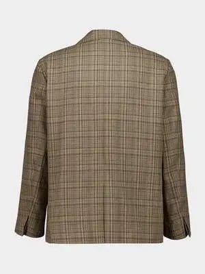 Auralee Silk Linen Check Jacket