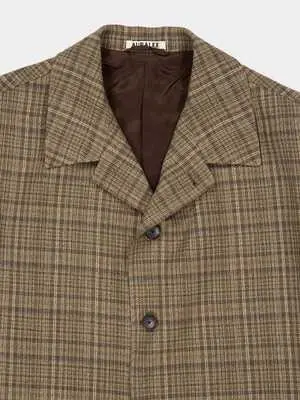 Auralee Silk Linen Check Jacket