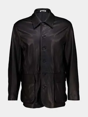 Auralee Textured Lamb Leather Blouson
