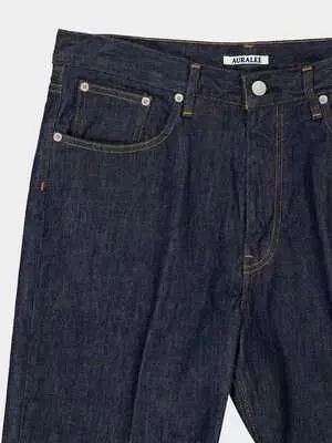 Auralee Indigo Hard Twist Denim Regular Jeans