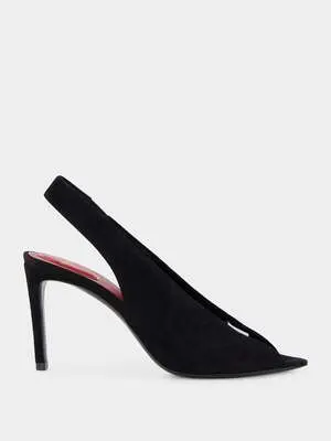 Valentino Garavani Révélé 105 Open-toe Suede Pumps - Black
