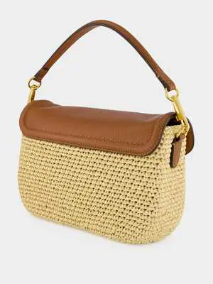 Valentino Garavani Raffia And Leather Shoulder Bag