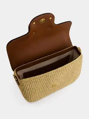 Valentino Garavani Raffia And Leather Shoulder Bag