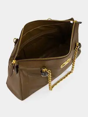 Valentino Garavani Nappa Leather Panthea Shoulder Bag - Brown
