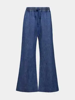 VALENTINO Chambray Flared Denim Pants