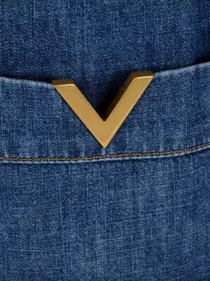 Valentino Garavani Chambray Flared Denim Pants