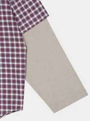 Balenciaga And Navy Checked Hybrid Shirt - Red