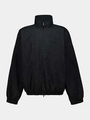Balenciaga Tartan Cotton Track Jacket - Blue