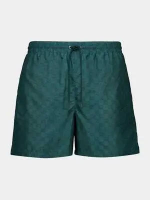 Gucci Gg Monogram Nylon Swim Shorts - Green