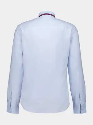 Gucci Pale Oxford Cotton Shirt With Web Collar