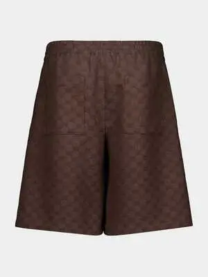 Gucci Gg Canvas Linen Blend Shorts