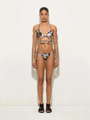 Emilio Pucci Occhi Print Triangle Bikini Top - Blue
