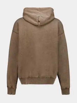 Off-White Racing Cotton Hooded Sweatshirt - Brown