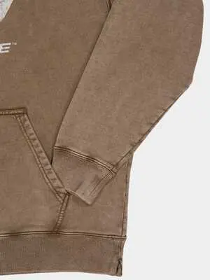 Off-White Racing Cotton Hooded Sweatshirt - Brown