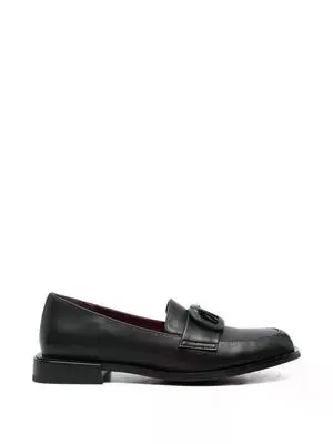 LINDA BAUMANN Buckle-detail Leather Loafers