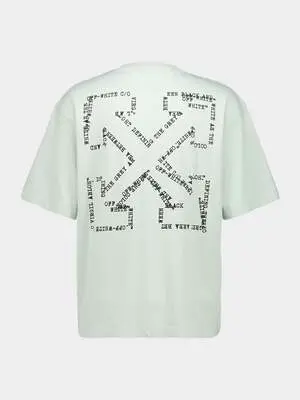 Off-White Mint Type Arrow Cotton T-shirt - Green