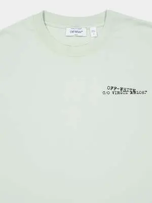 Off-White Mint Type Arrow Cotton T-shirt - Green