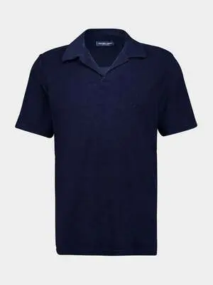 Frescobol Carioca Navy Terry Cotton Polo - Blue