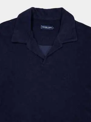 Frescobol Carioca Navy Terry Cotton Polo - Blue