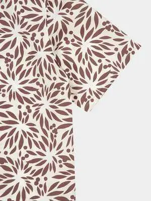 Prada Tan And White Printed Cotton Bowling Shirt - Brown