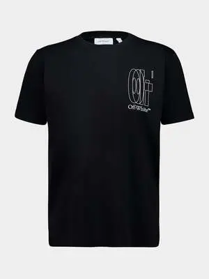 Off-White Outline Arrow Slim Cotton T-shirt - Black