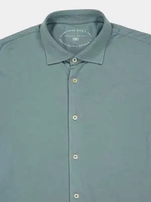 Fedeli Knitted Cotton Long Sleeve Shirt - Green