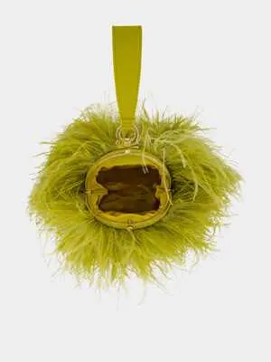 FERRAGAMO Antique Feather Mini Clutch - Yellow