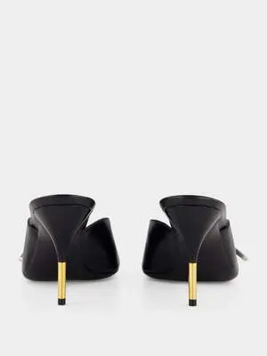 Versace Nyx 80 Leather Mules - Black