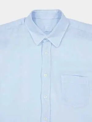 120% Lino Baby Linen Regular-fit Shirt - Blue