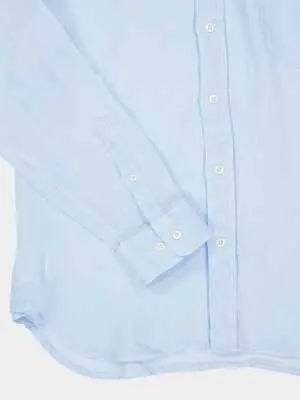 120% Lino Baby Linen Regular-fit Shirt - Blue