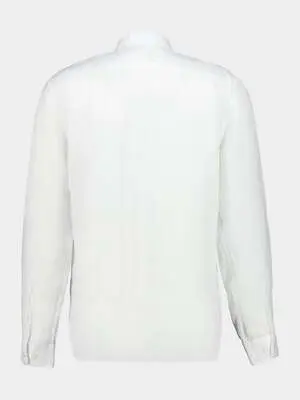 120% Lino Linen Regular-fit Shirt - White