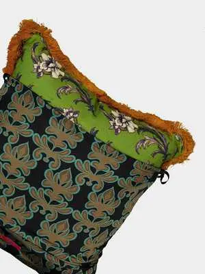 La DoubleJ Nymph Bloom Outdoor Cushion With Fringes