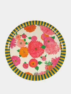 La DoubleJ La DoubleJ Caper Printed Round Wooden Tray Pink