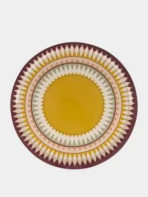 La DoubleJ Solid Printed Wooden Tray Large - Multicolour
