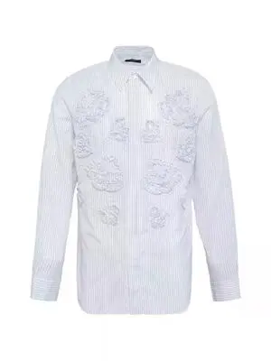 TAAKK Floral-appliqué Striped Shirt