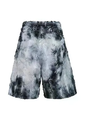 TAAKK Bleached Effect Check Shorts